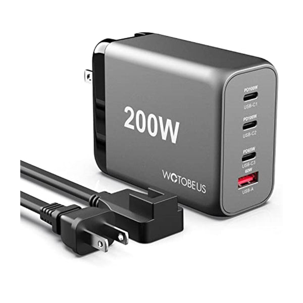شاحن محطة شحن فائق السرعة 60 وات محول طاقة للكمبيوتر 200 W Usb C Gan C